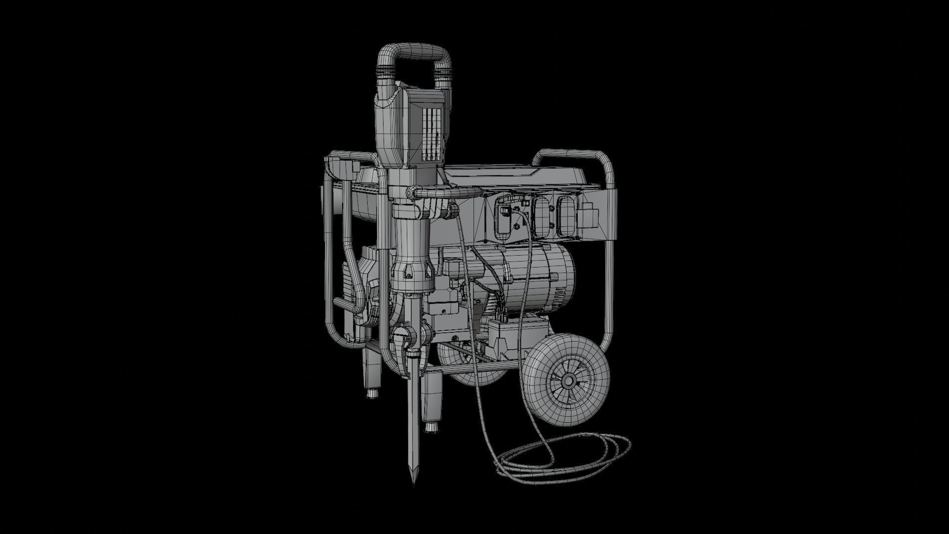 Demolition Hammer with Electrical Generator 3D model | CGTrader