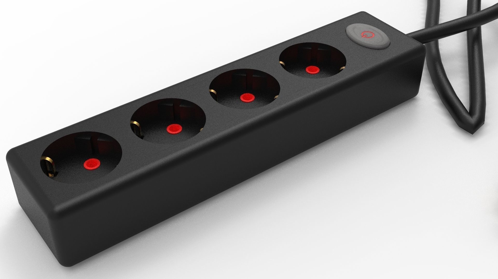 FOUR INPUT CORDED SOCKET 3D model | CGTrader