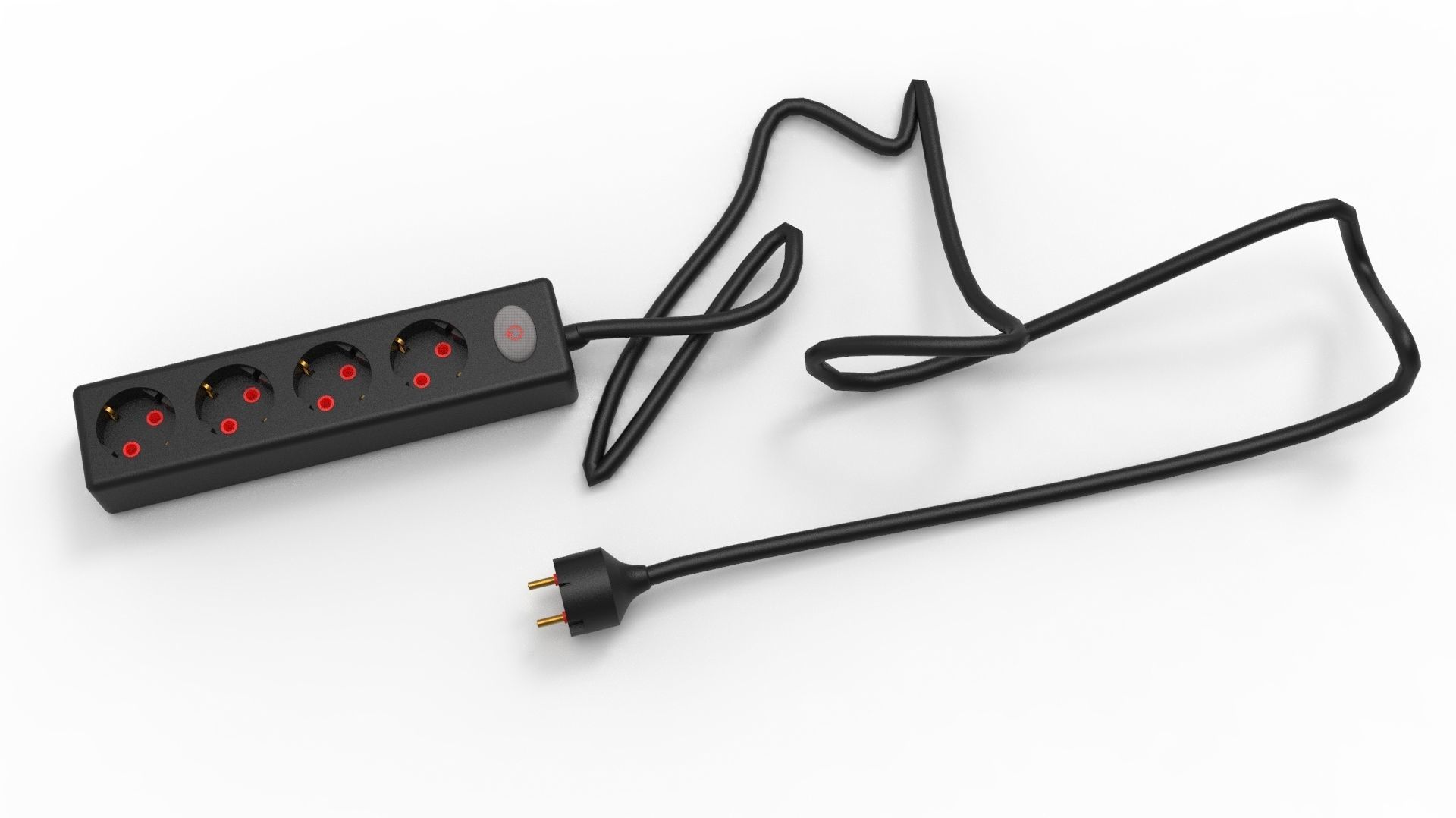 FOUR INPUT CORDED SOCKET 3D model | CGTrader