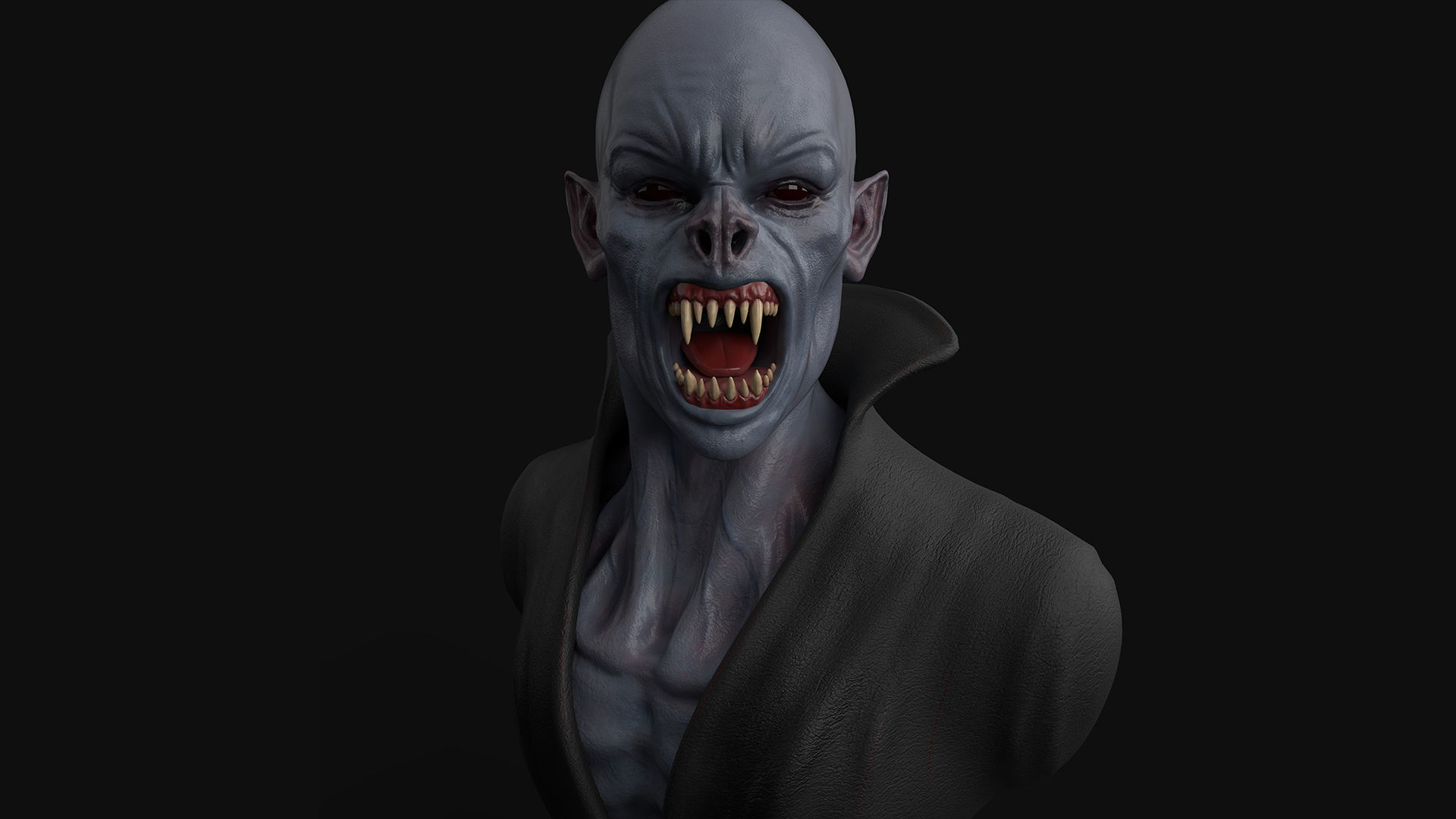 3D model Vampire bust of dracula VR / AR / low-poly | CGTrader