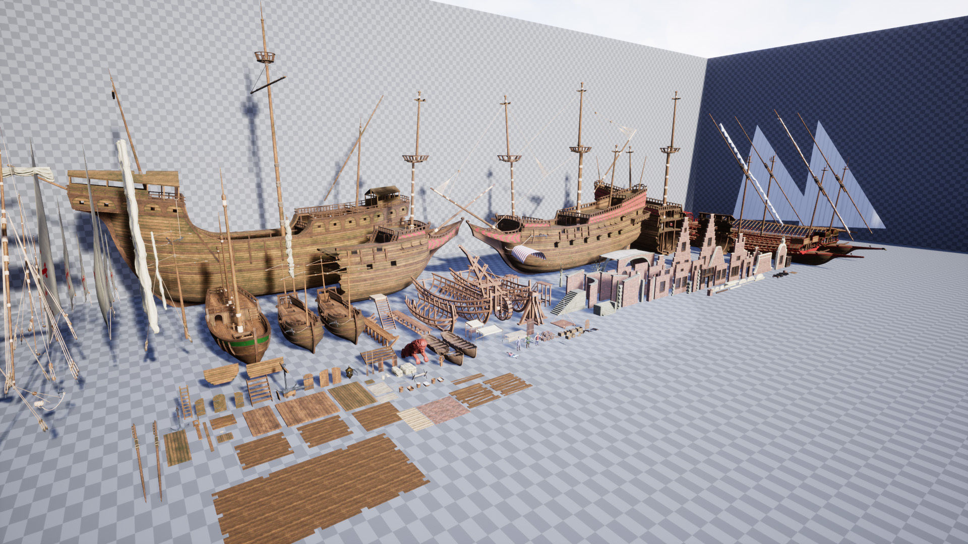 3D model Medieval Harbor VR / AR / low-poly | CGTrader