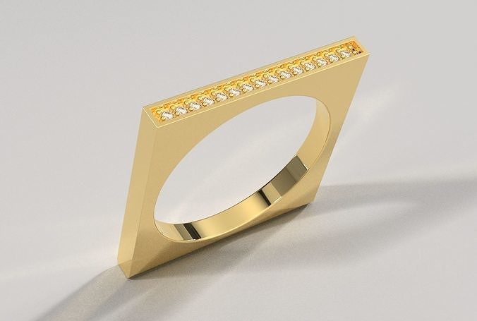 Minimalist Design Square Ring 3D model 3D printable | CGTrader