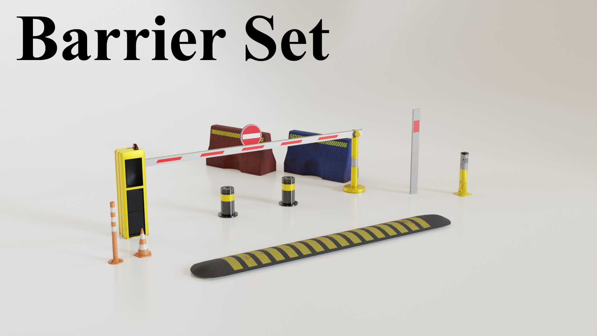 3D model Modern Barrier Set VR / AR / low-poly | CGTrader