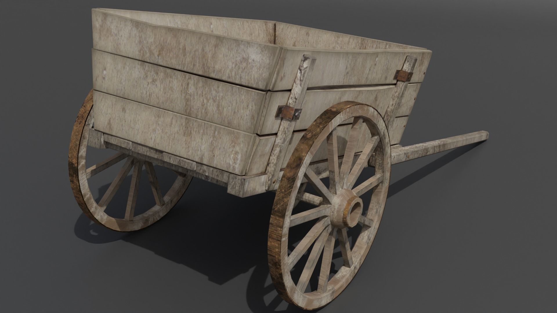 3D model Old Damaged Wooden Cart VR / AR / low-poly | CGTrader