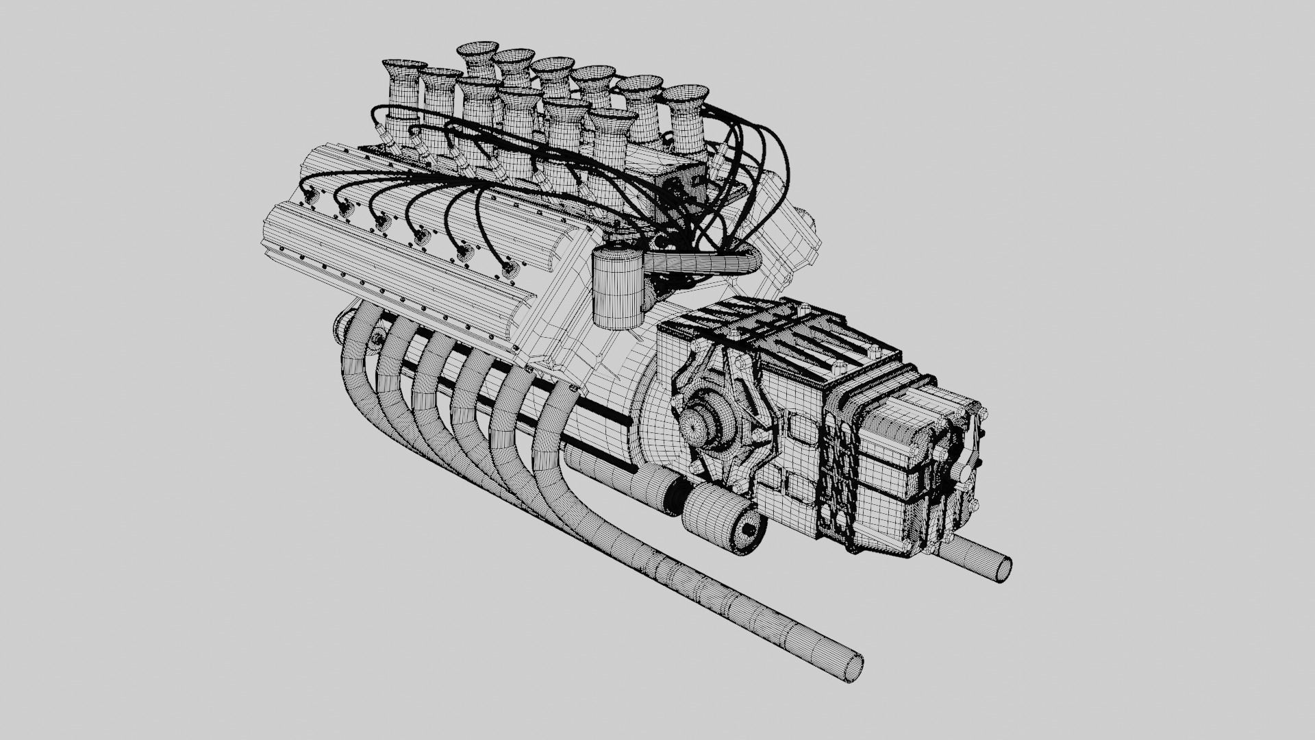 V12 car engine 3D model 3D model | CGTrader