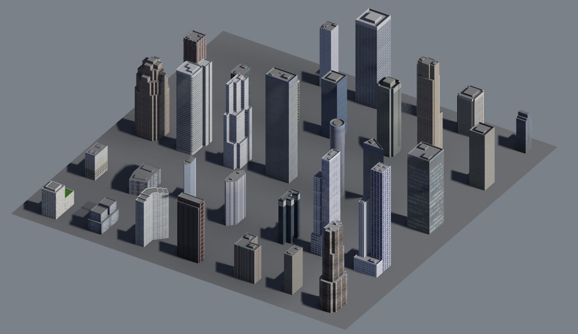 3D model City Downtown Skyscraper VR / AR / low-poly | CGTrader