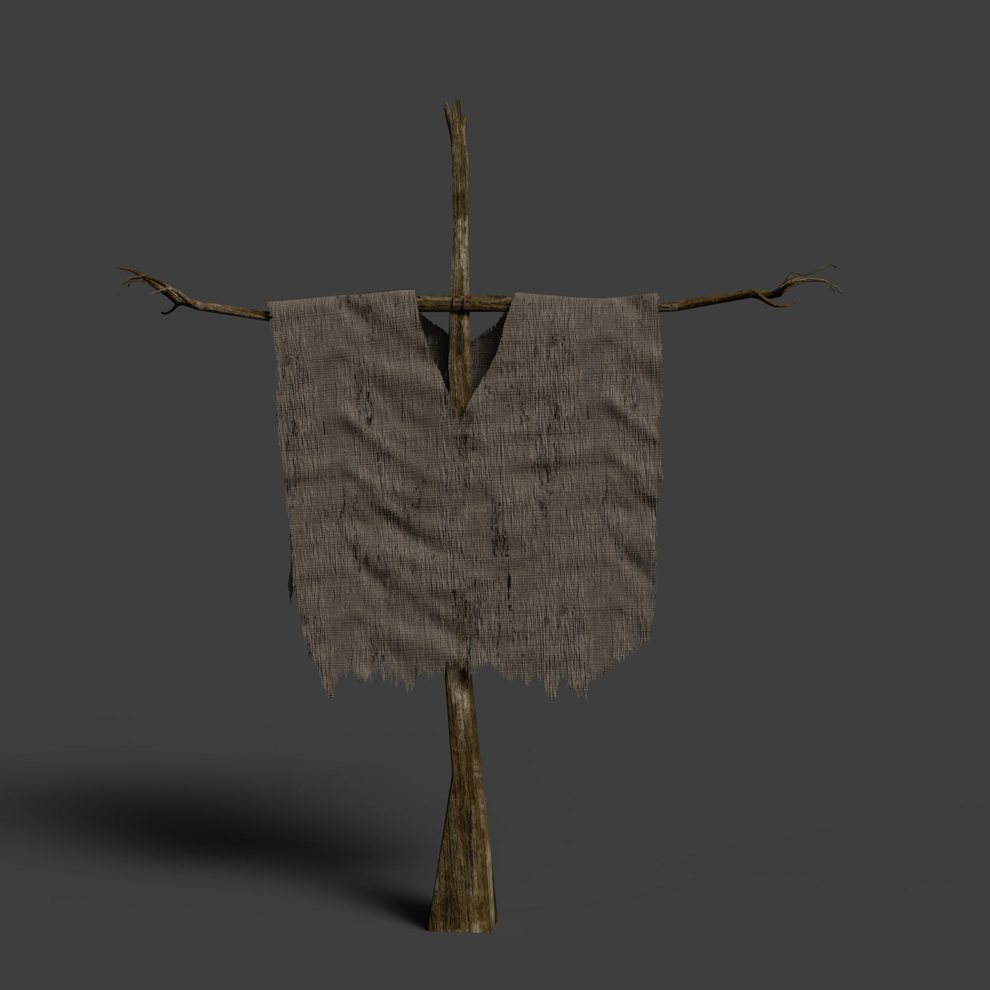 3D model Scarecrow Cross with Cloak without Head VR / AR / low-poly ...