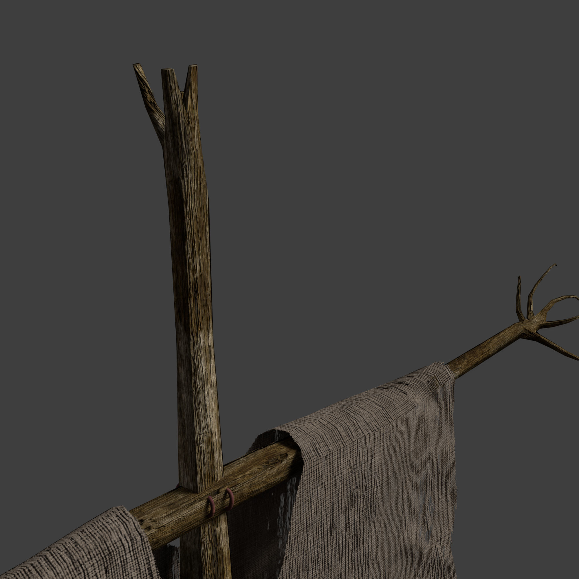 3D model Scarecrow Cross with Cloak without Head VR / AR / low-poly ...