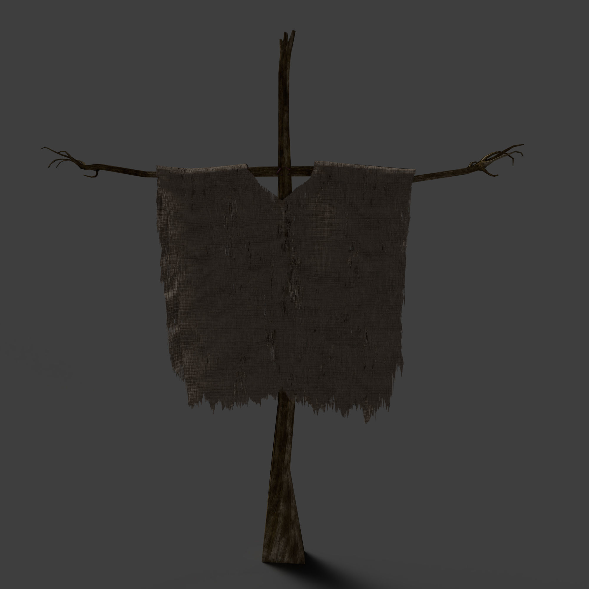 3D model Scarecrow Cross with Cloak without Head VR / AR / low-poly ...