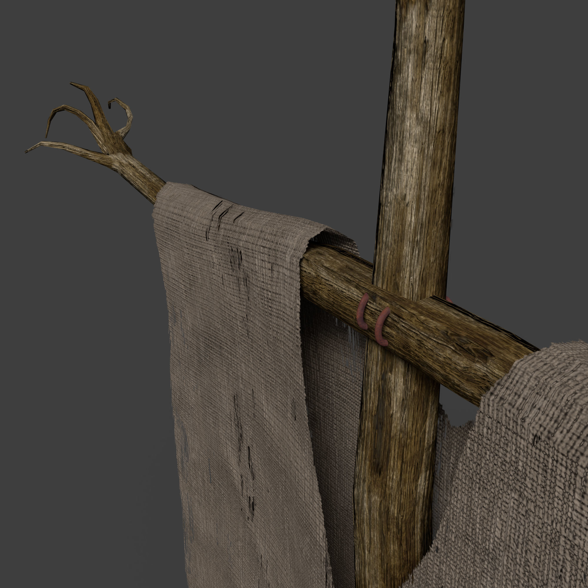 3D model Scarecrow Cross with Cloak without Head VR / AR / low-poly ...