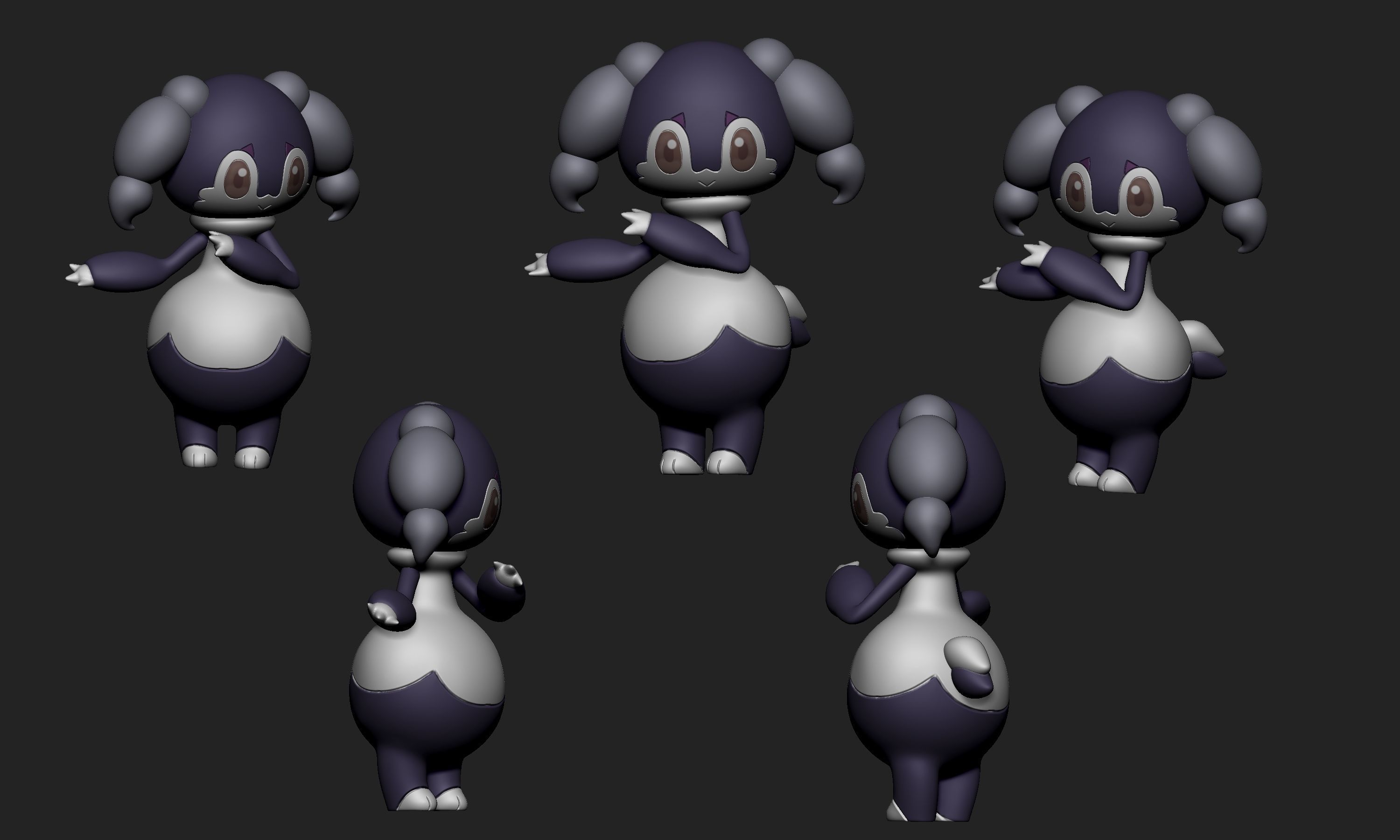 Pokemon - Male and Female Indeedee 3D model 3D printable | CGTrader