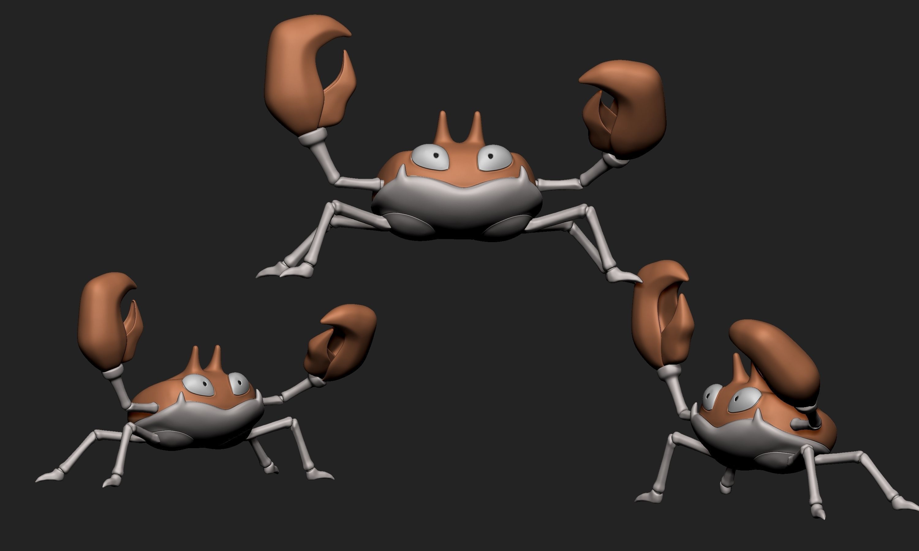 Pokemon Krabby And Kingler With 2 Different Poses Each 3d Model 3d