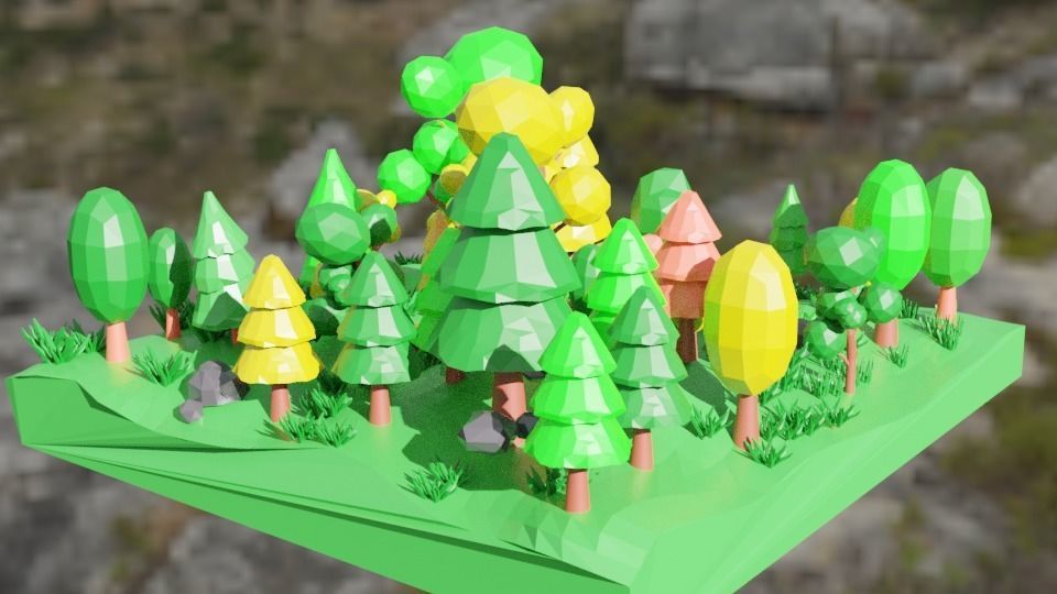 3D model Low ploy forest 3d model VR / AR / low-poly | CGTrader