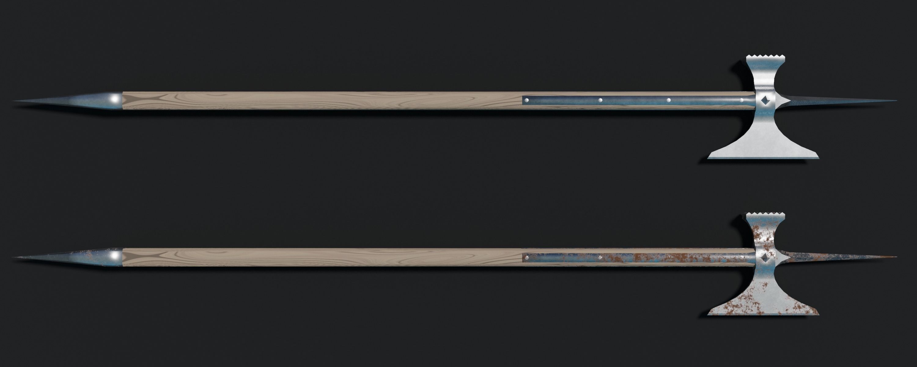 3D model Medieval Poleaxe VR / AR / low-poly | CGTrader