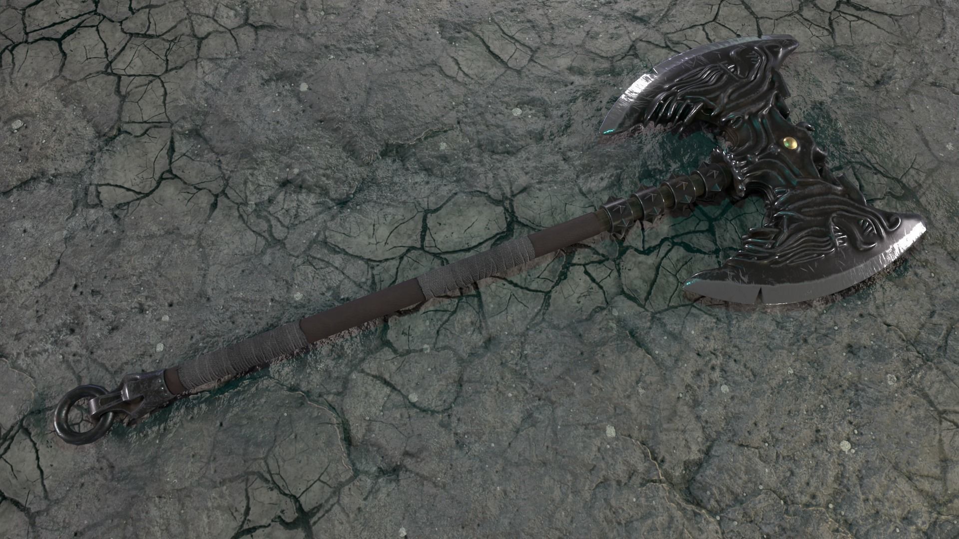 Battle double-sided axe 3D model | CGTrader