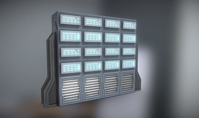 3D model Sci Fi Server rack VR / AR / low-poly | CGTrader