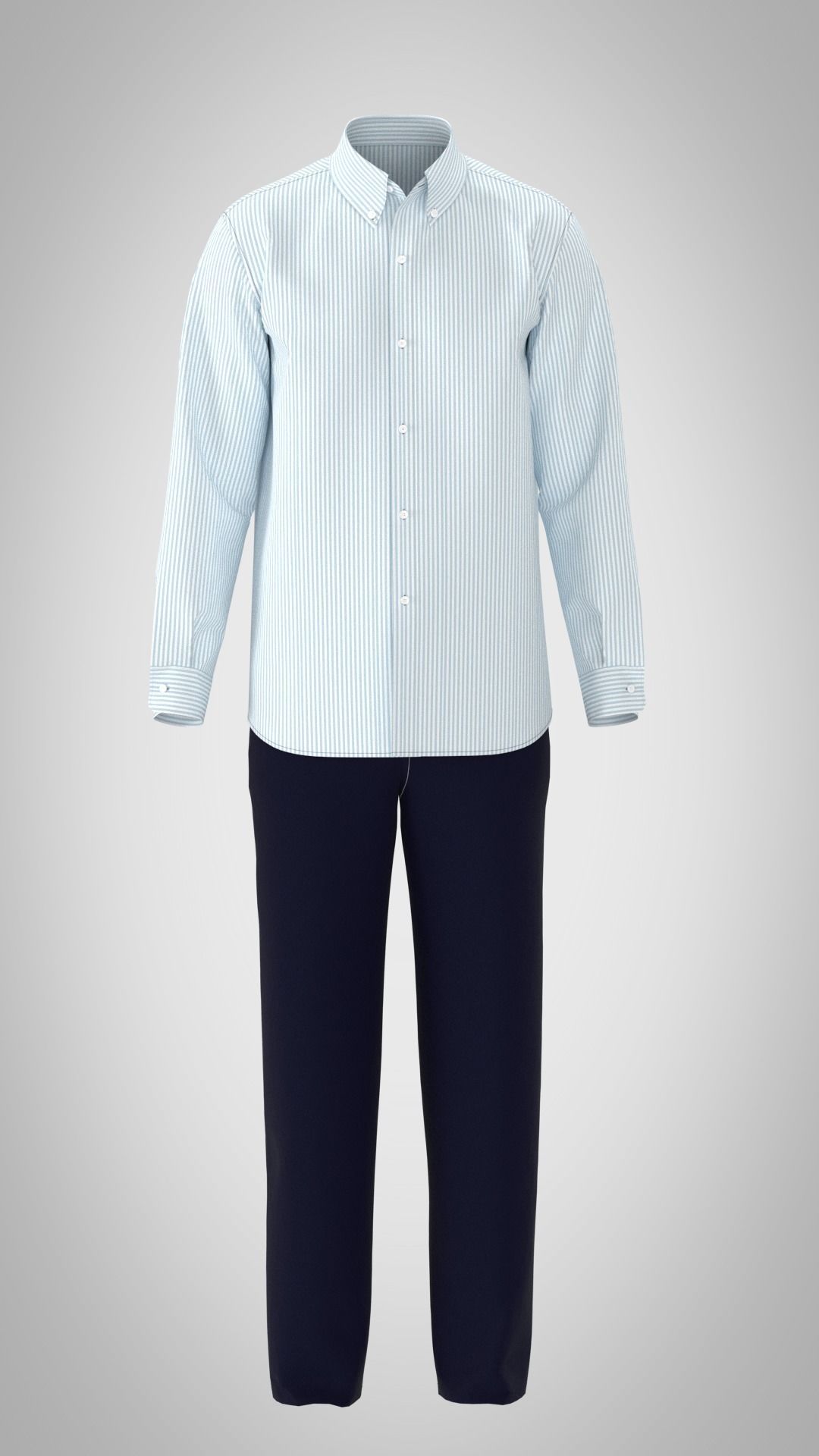 3D model Mens shirt and five pocket denim pant VR / AR / low-poly ...