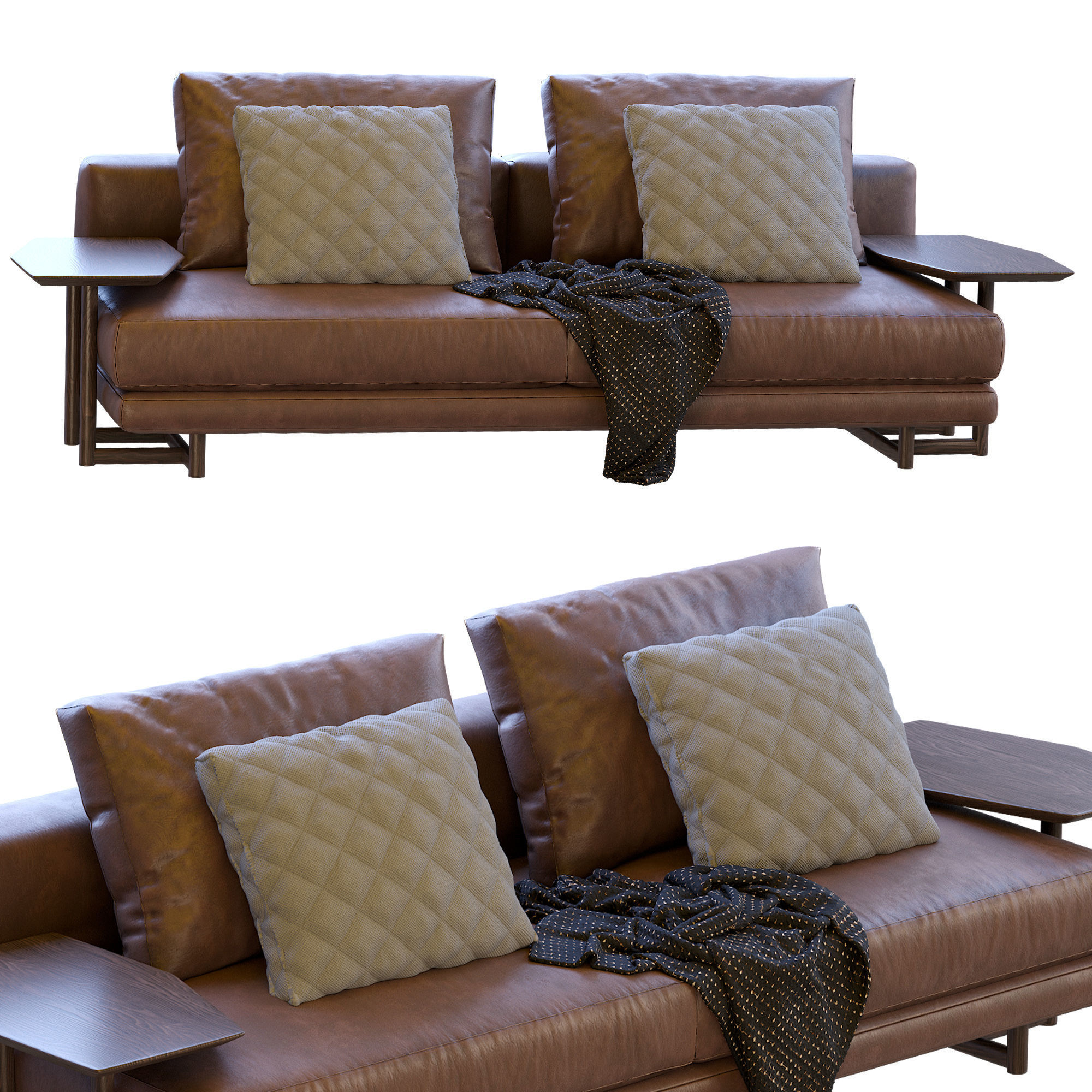 Abacus Leather Sofa By Porada 3D model | CGTrader