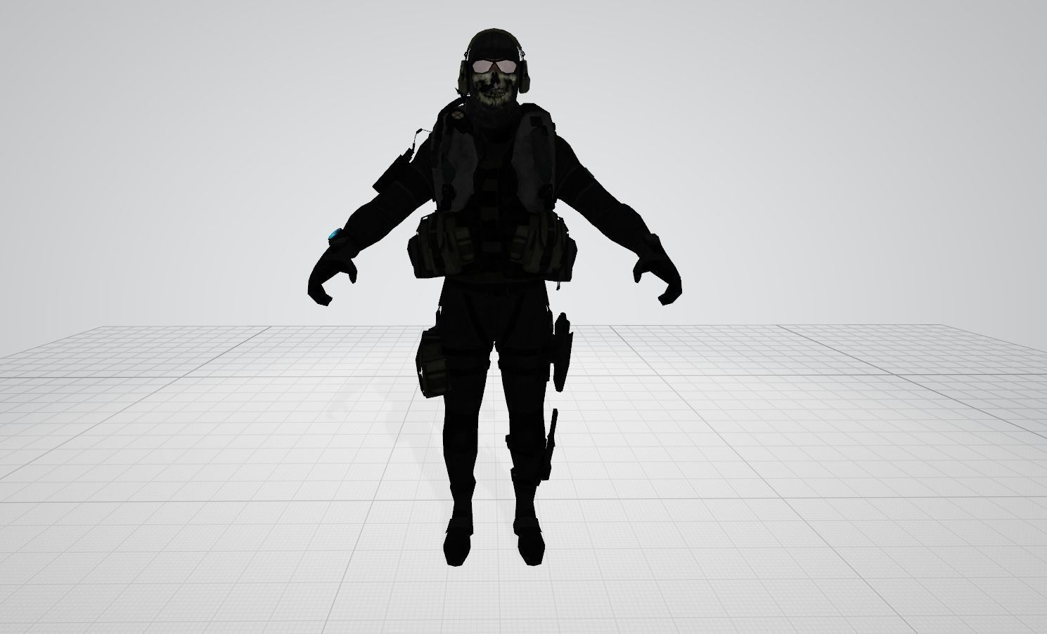 3D model CALL OF DUTY MOBILE CHARACTER - Ghost stealth VR / AR / low ...