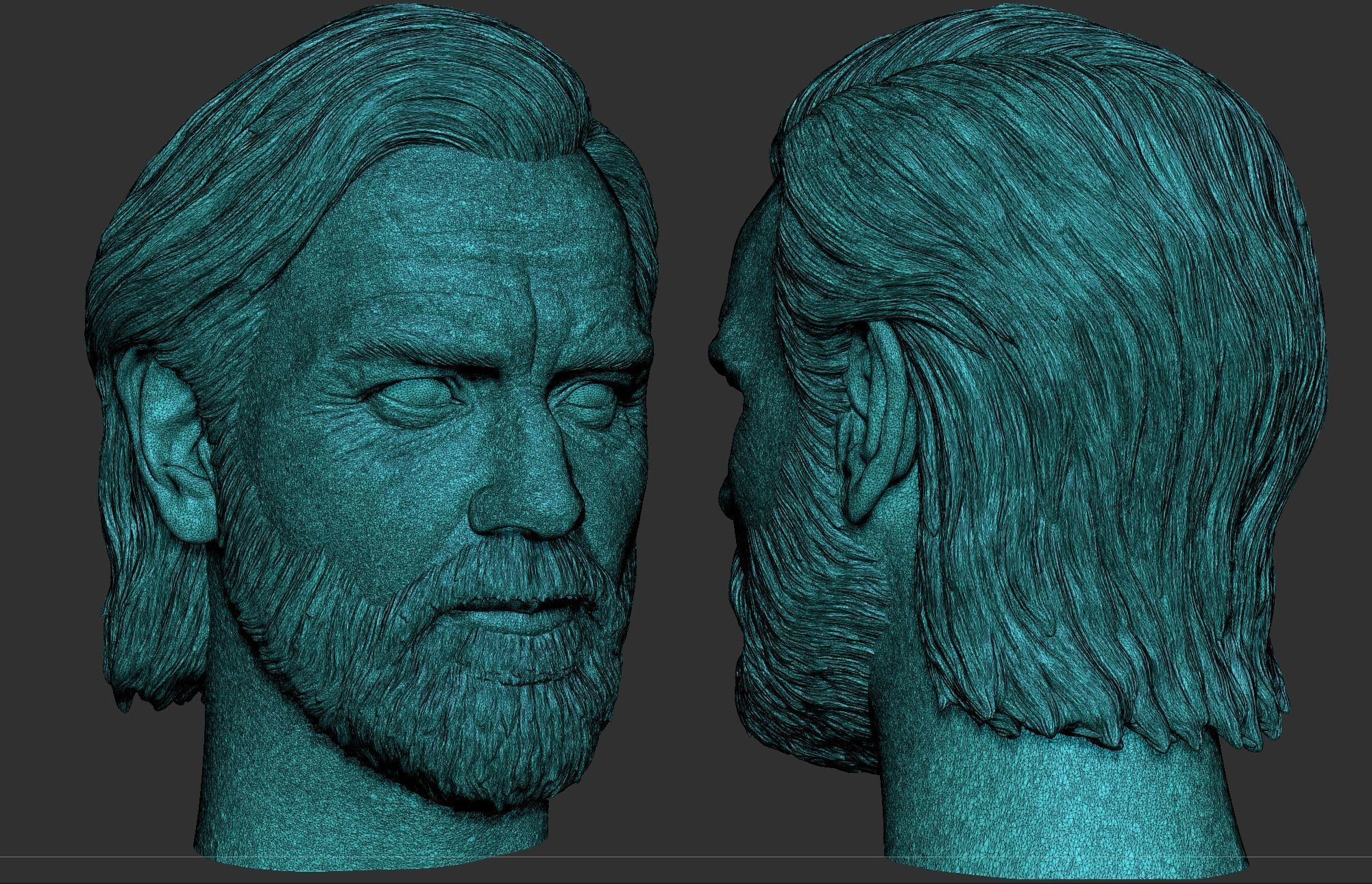 Obi-Wan Kenobi Head- Ewan McGregor 3D model 3D printable | CGTrader
