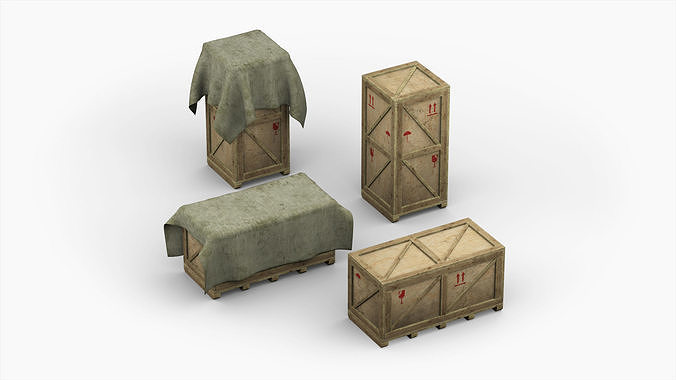 3D model Heavy Duty Wooden Cargo Box Crate VR / AR / low-poly | CGTrader