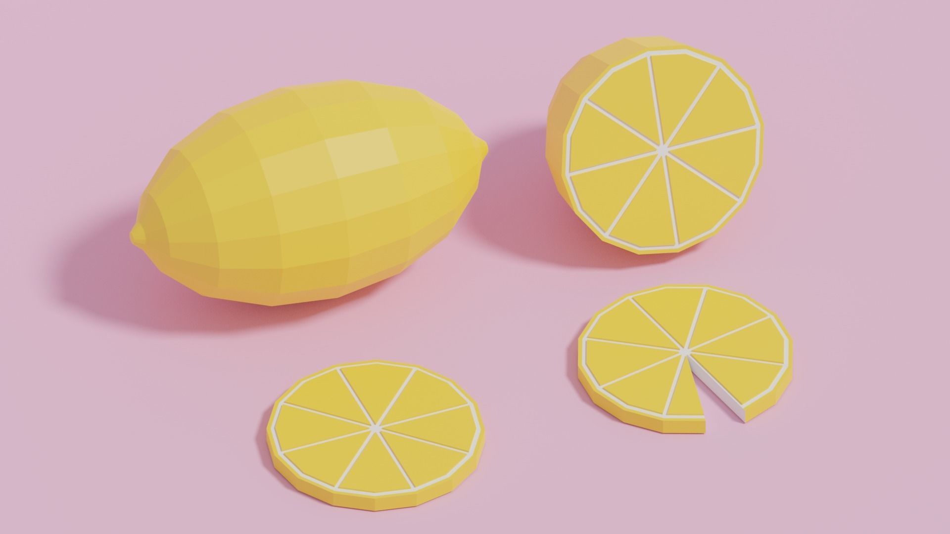 3D model Low Poly Cartoon Lemon VR / AR / low-poly | CGTrader