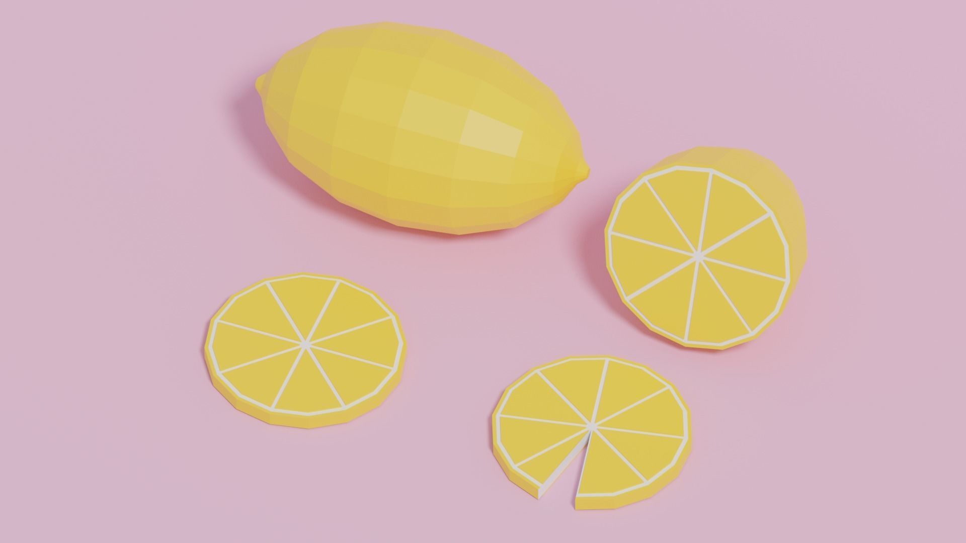 3D model Low Poly Cartoon Lemon VR / AR / low-poly | CGTrader