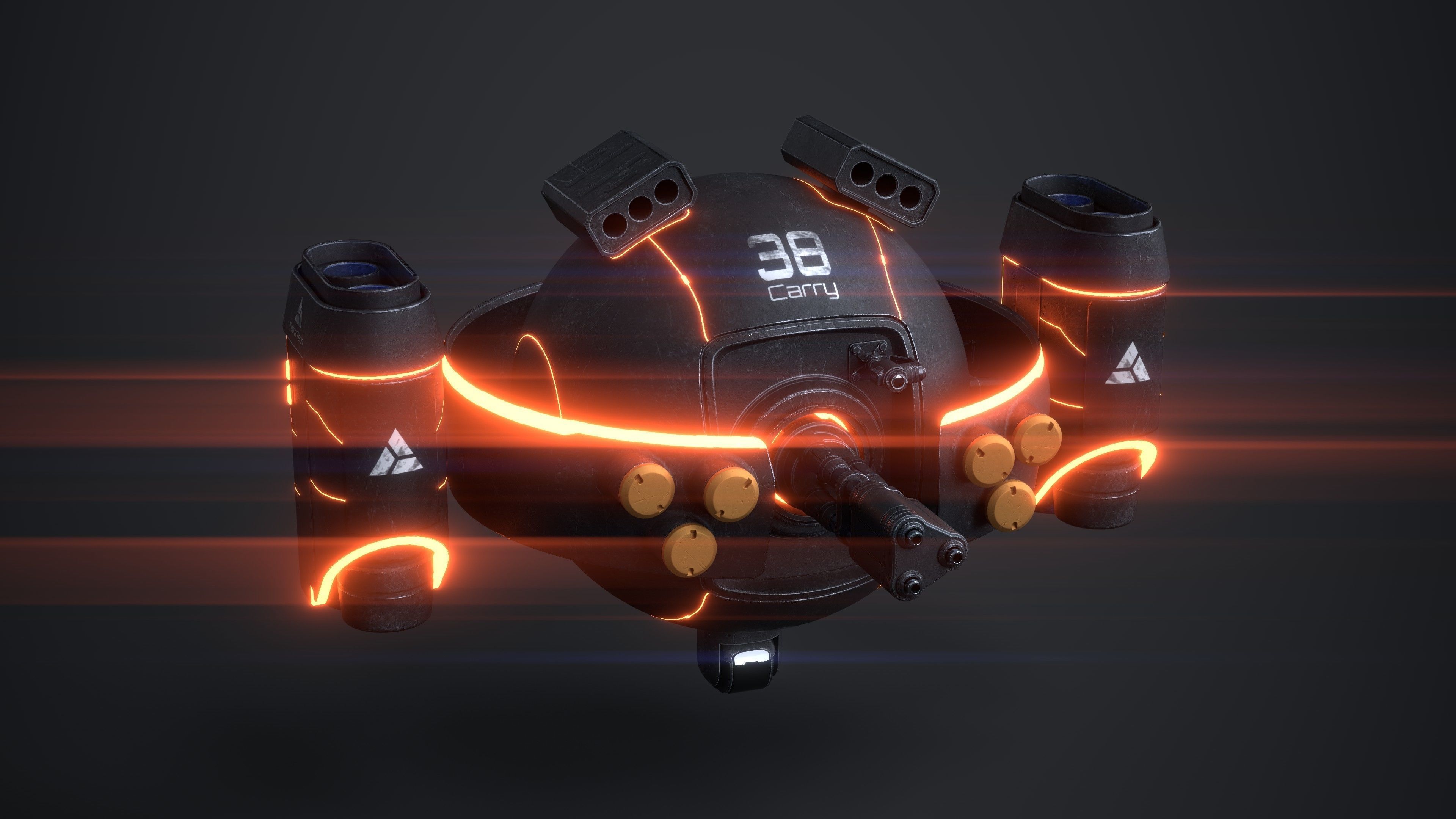 3D model OBLIVION Sphere Drone 10 texture sets VR / AR / low-poly ...