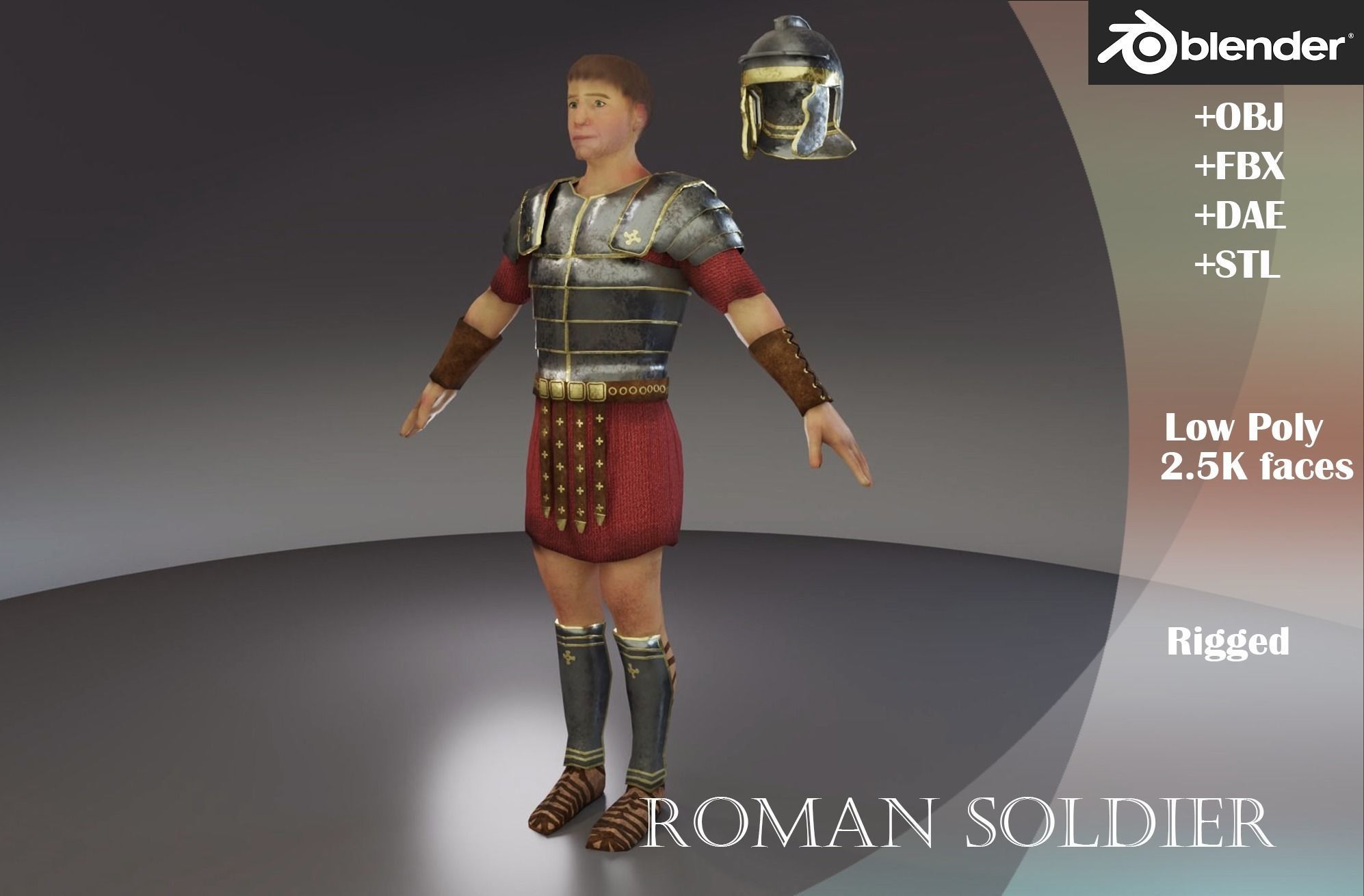 3D model Low Poly Roman Soldier VR / AR / low-poly | CGTrader