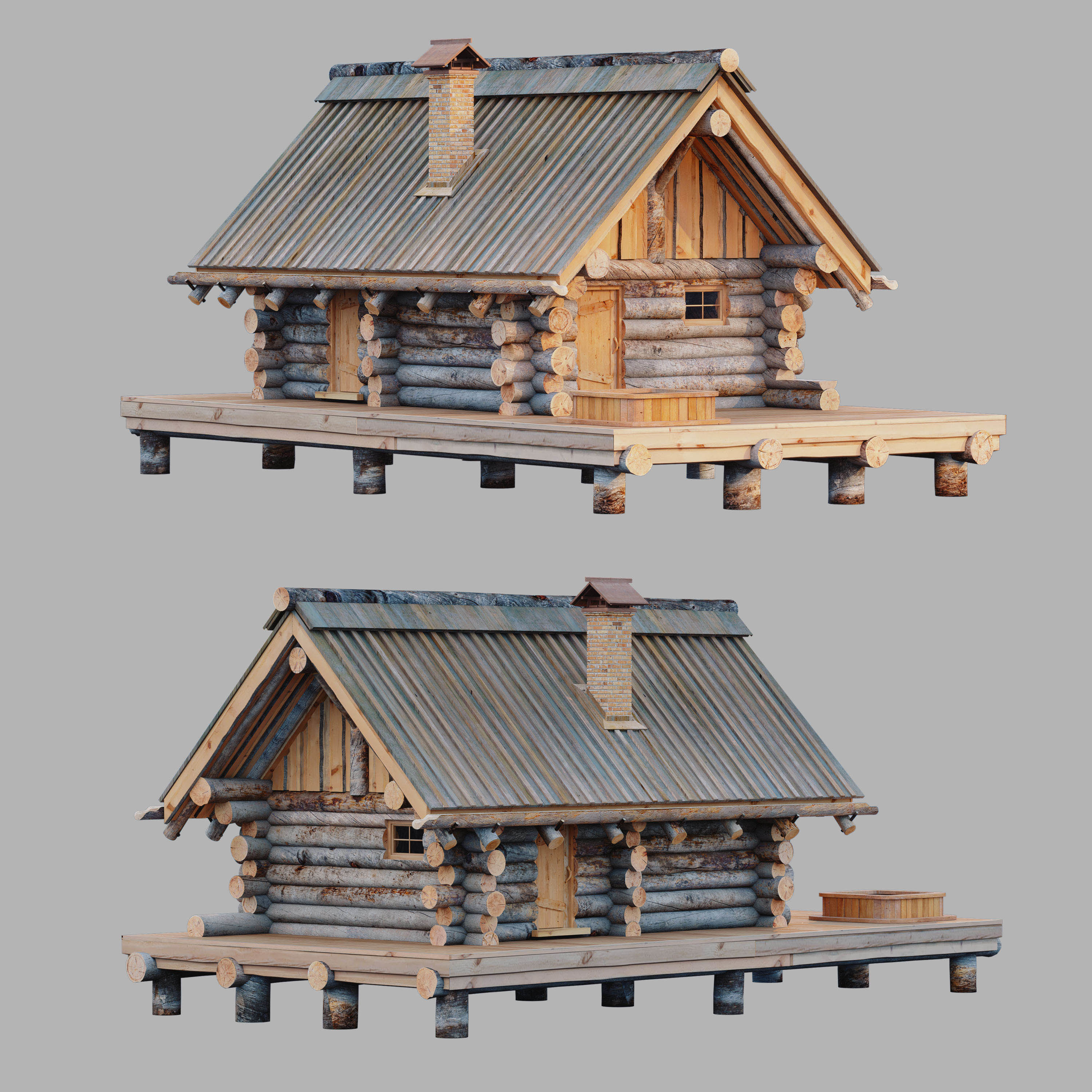 3D model Karelian bath Log house from Kelo VR / AR / low-poly | CGTrader
