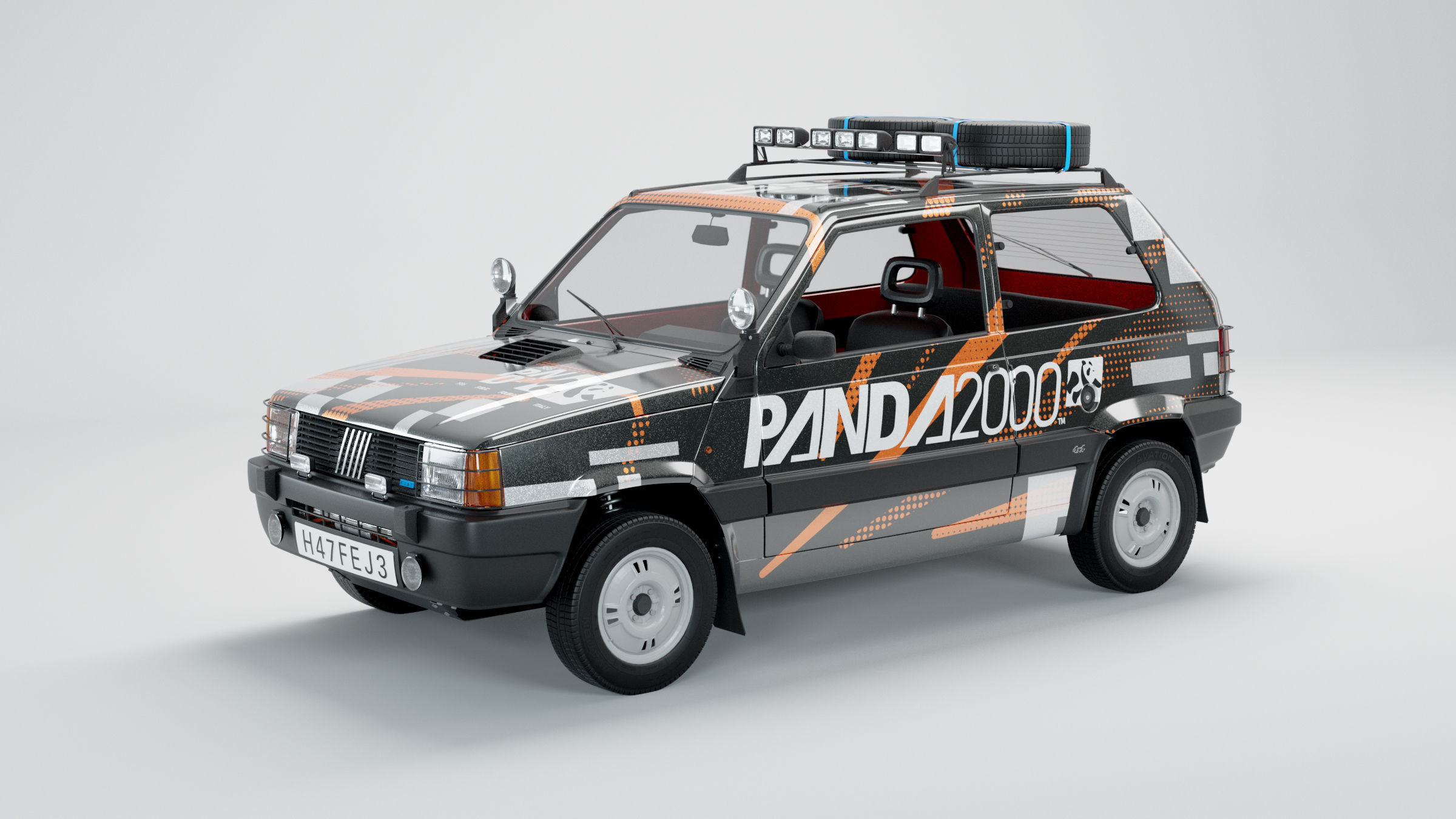 Fiat Panda 4x4 rally 3D model rigged | CGTrader