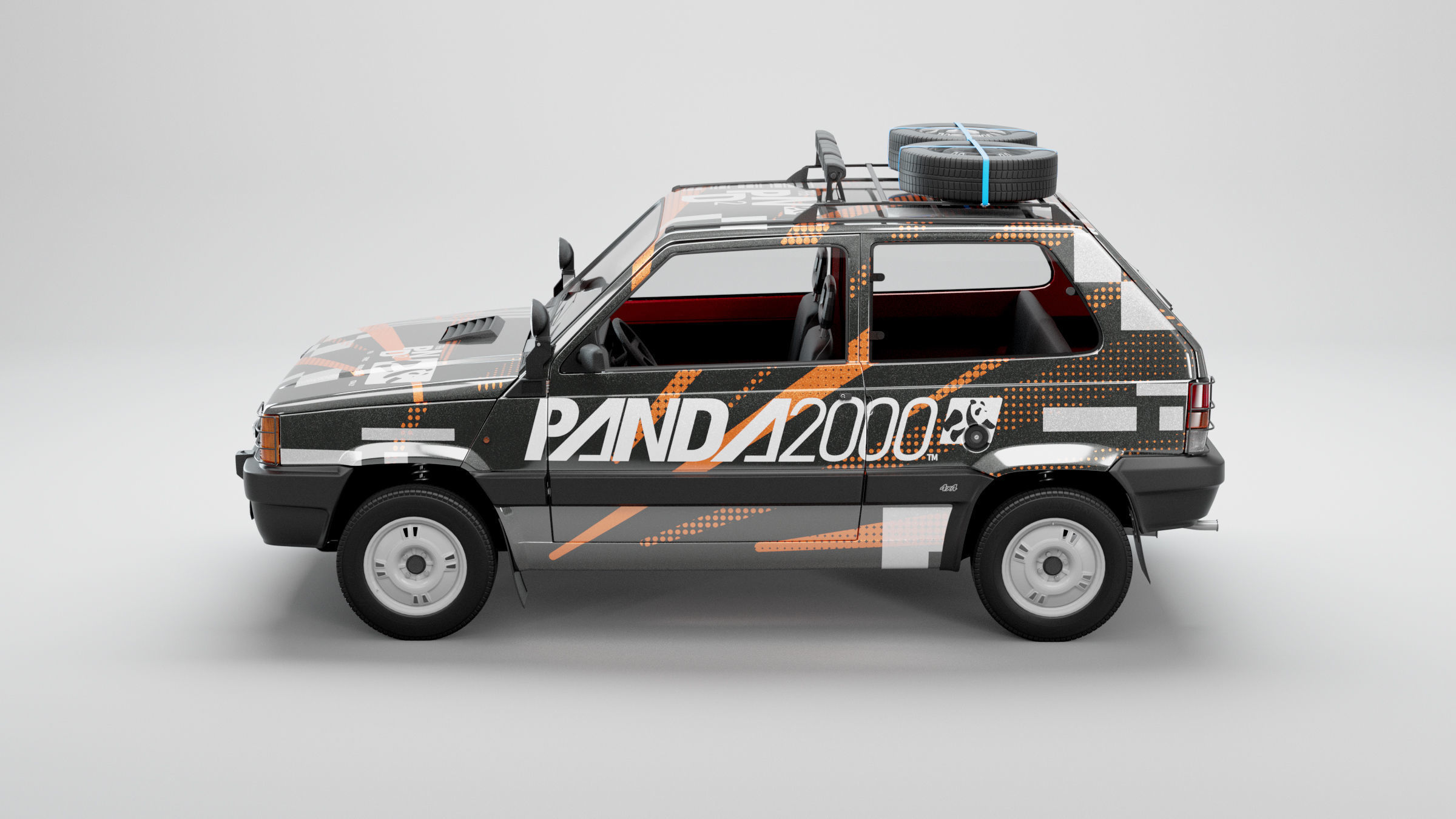 Fiat Panda 4x4 rally 3D model rigged | CGTrader