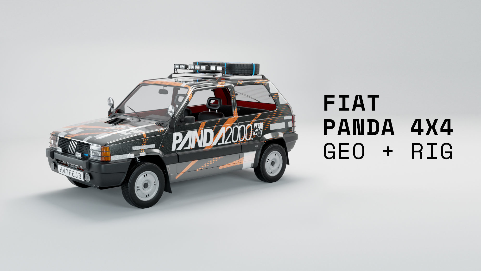 Fiat Panda 4x4 rally 3D model rigged | CGTrader