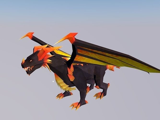 3D model FireDragon dragon VR / AR / low-poly | CGTrader