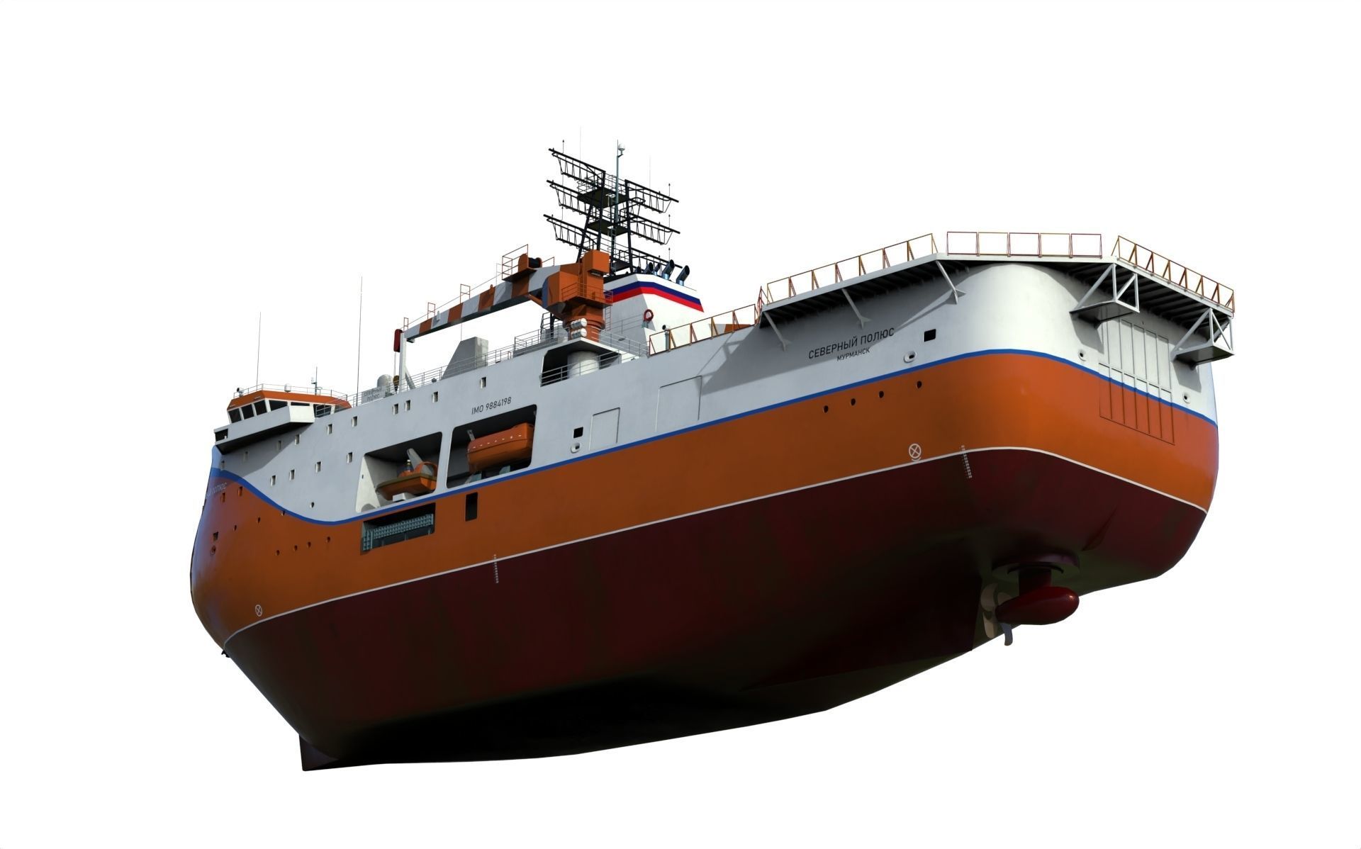 Ice-resistant self-propelled platform North Pole Project 00903 3D model ...