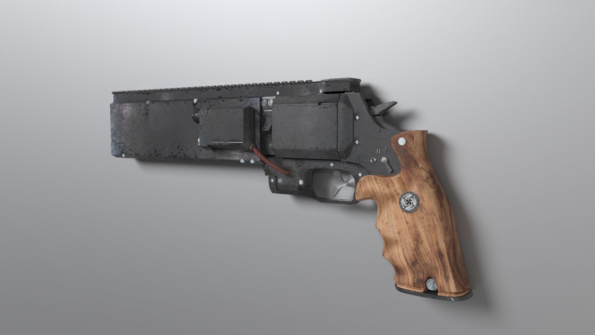 3D model Cyberpunk Sci-Fi POLICE revolver VR / AR / low-poly | CGTrader