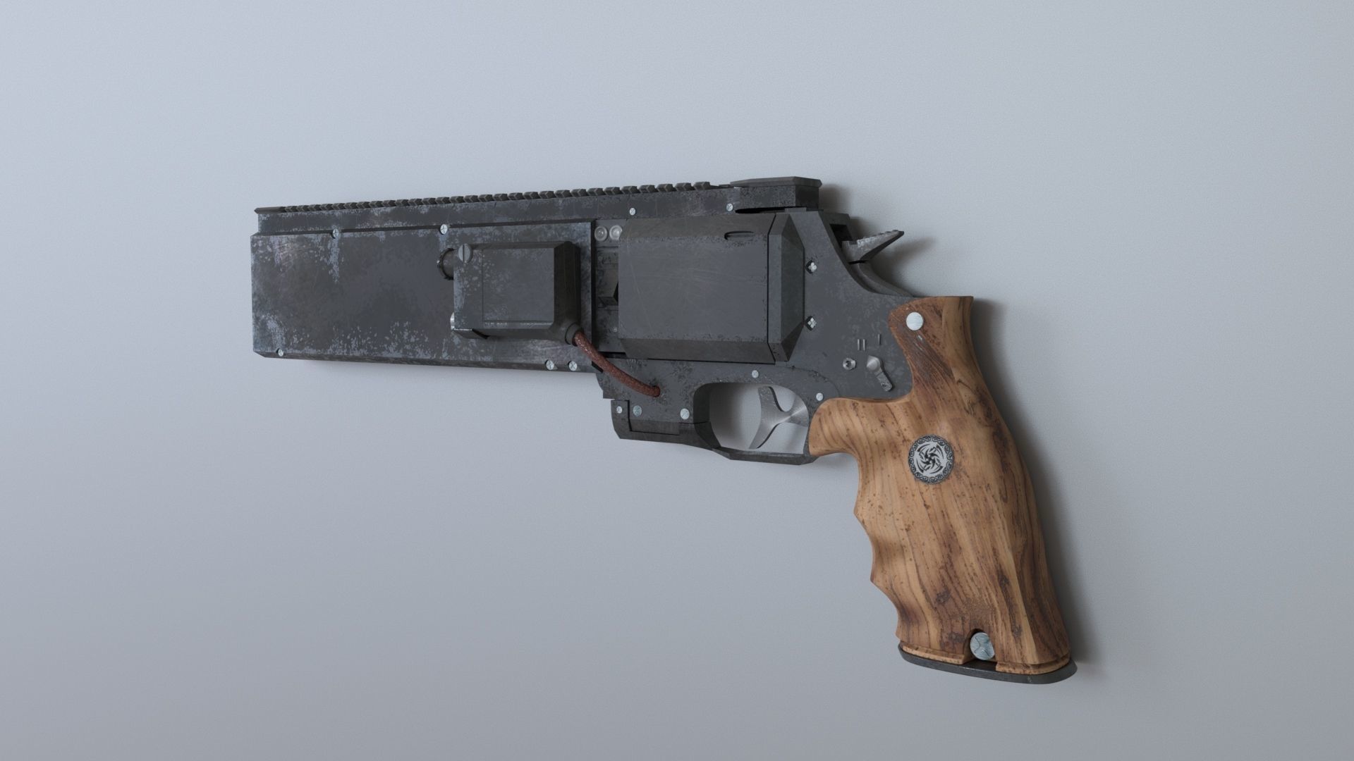 3D model Cyberpunk Sci-Fi POLICE revolver VR / AR / low-poly | CGTrader