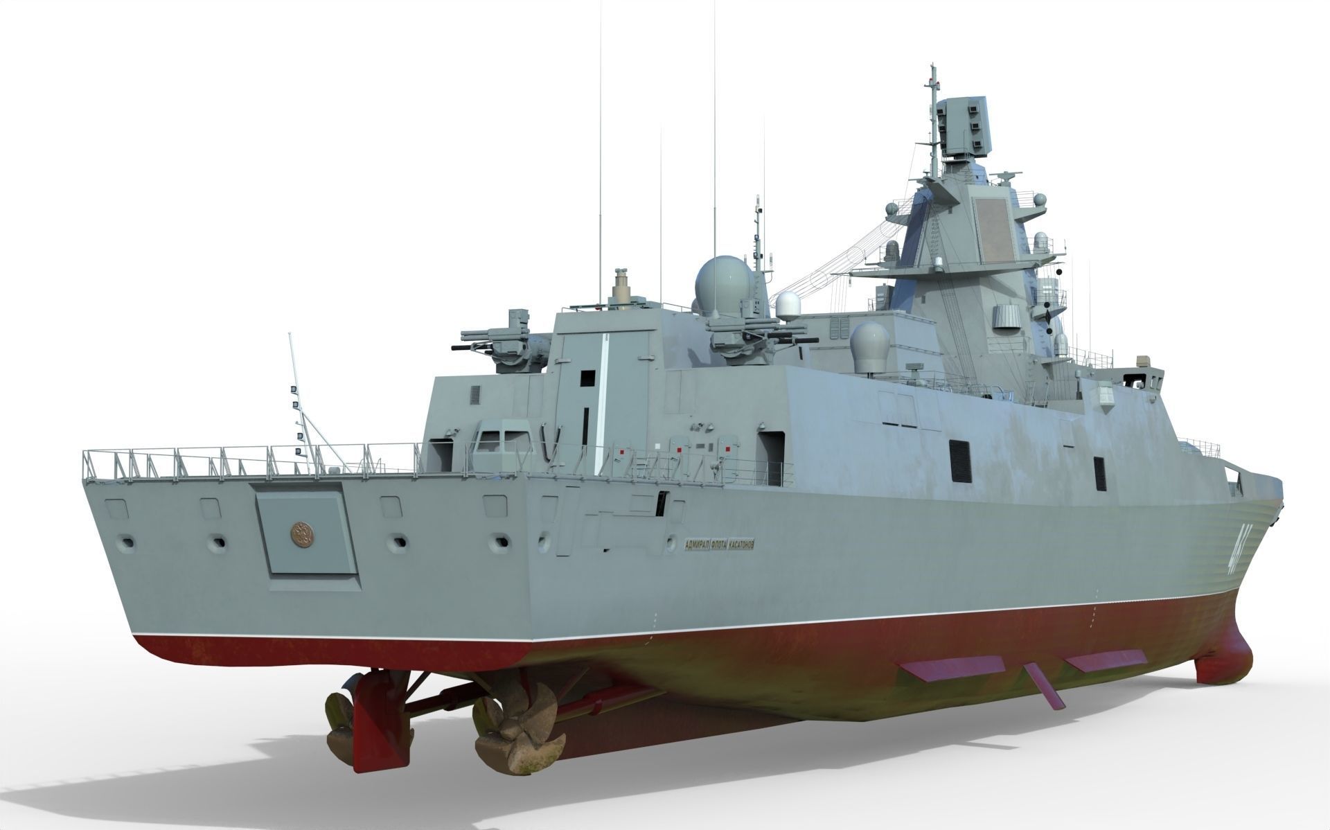 Admiral Gorshkov class frigate 22350 3D model | CGTrader