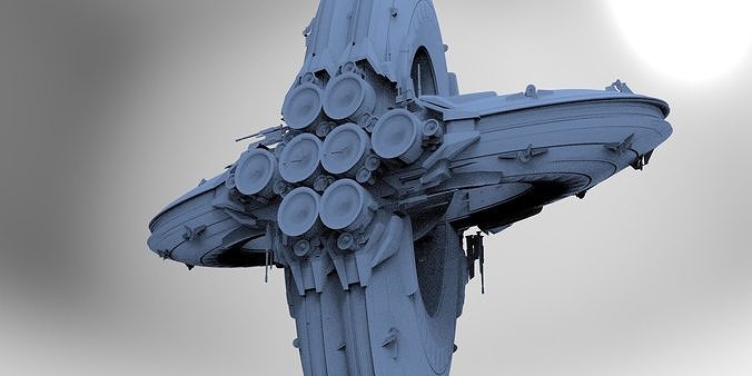 Floating Angel monolith Sci-fi Space funnels City 3D model | CGTrader