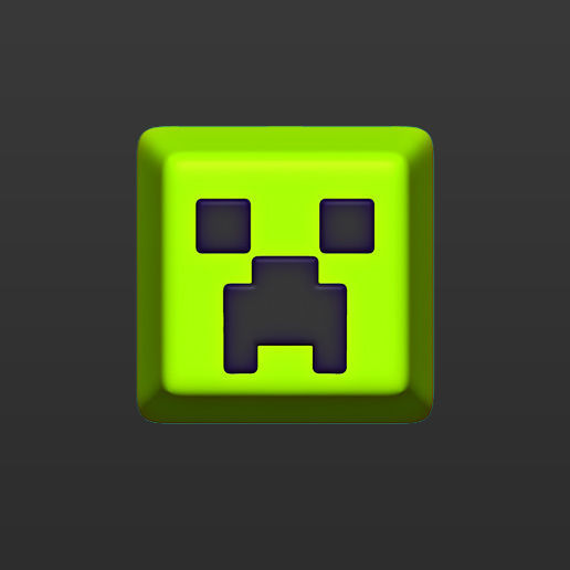 CREEPER MINECRAFT KEYCAPS KEYBOARD 3D model 3D printable | CGTrader