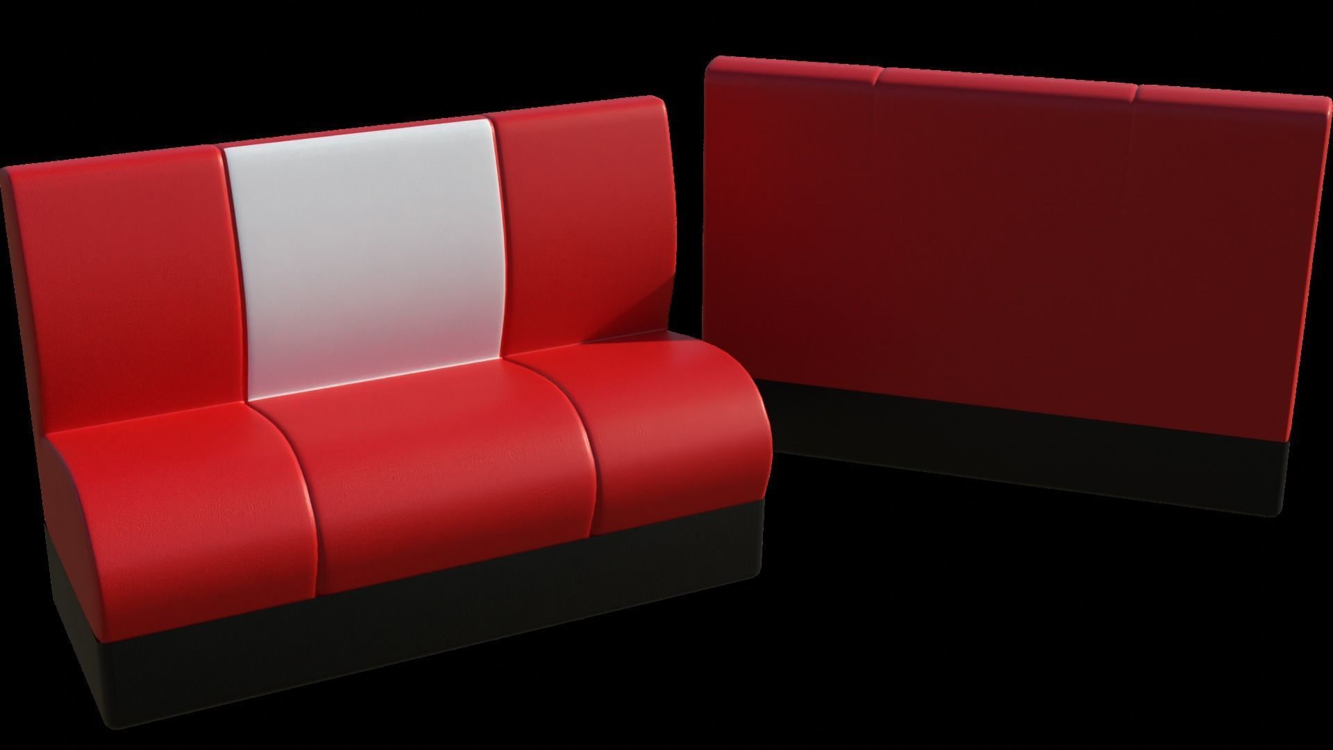 3D model Retro diner seats VR / AR / low-poly | CGTrader