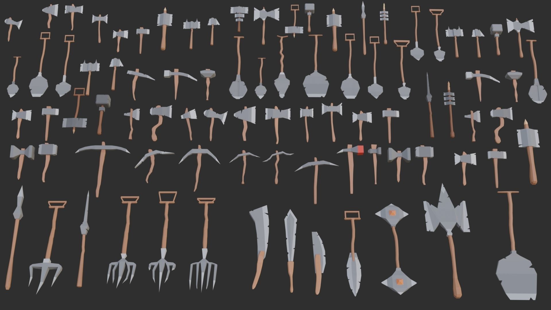3D model Low Poly Tools Pack VR / AR / low-poly | CGTrader