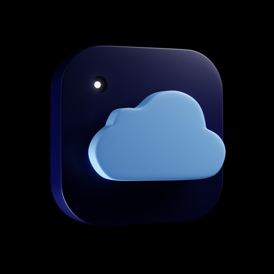 iCloud icon 3D logo 3D model animated | CGTrader