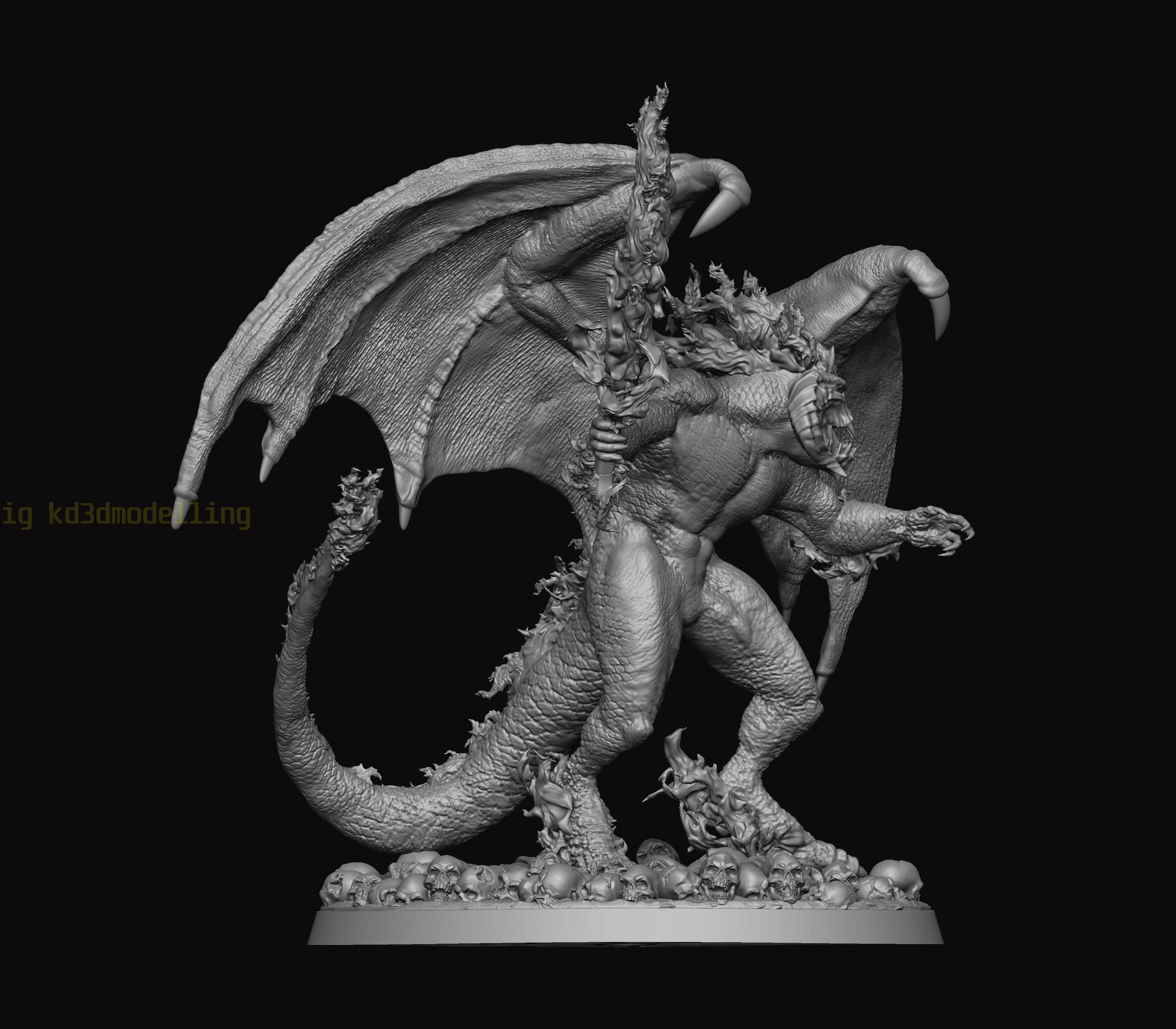 Balrog Hell Fire 3D model 3D printable | CGTrader