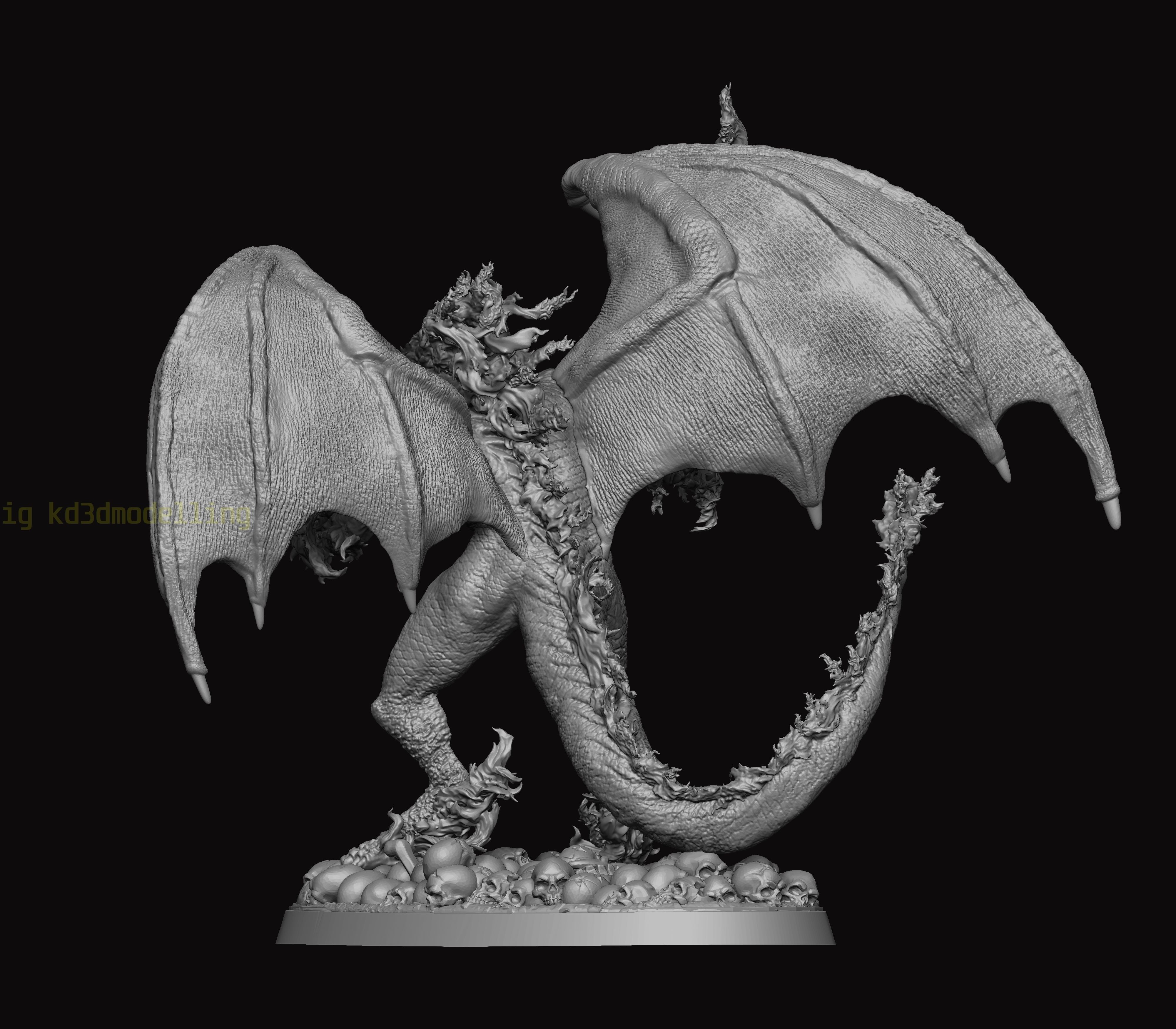 Balrog Hell Fire 3D model 3D printable | CGTrader