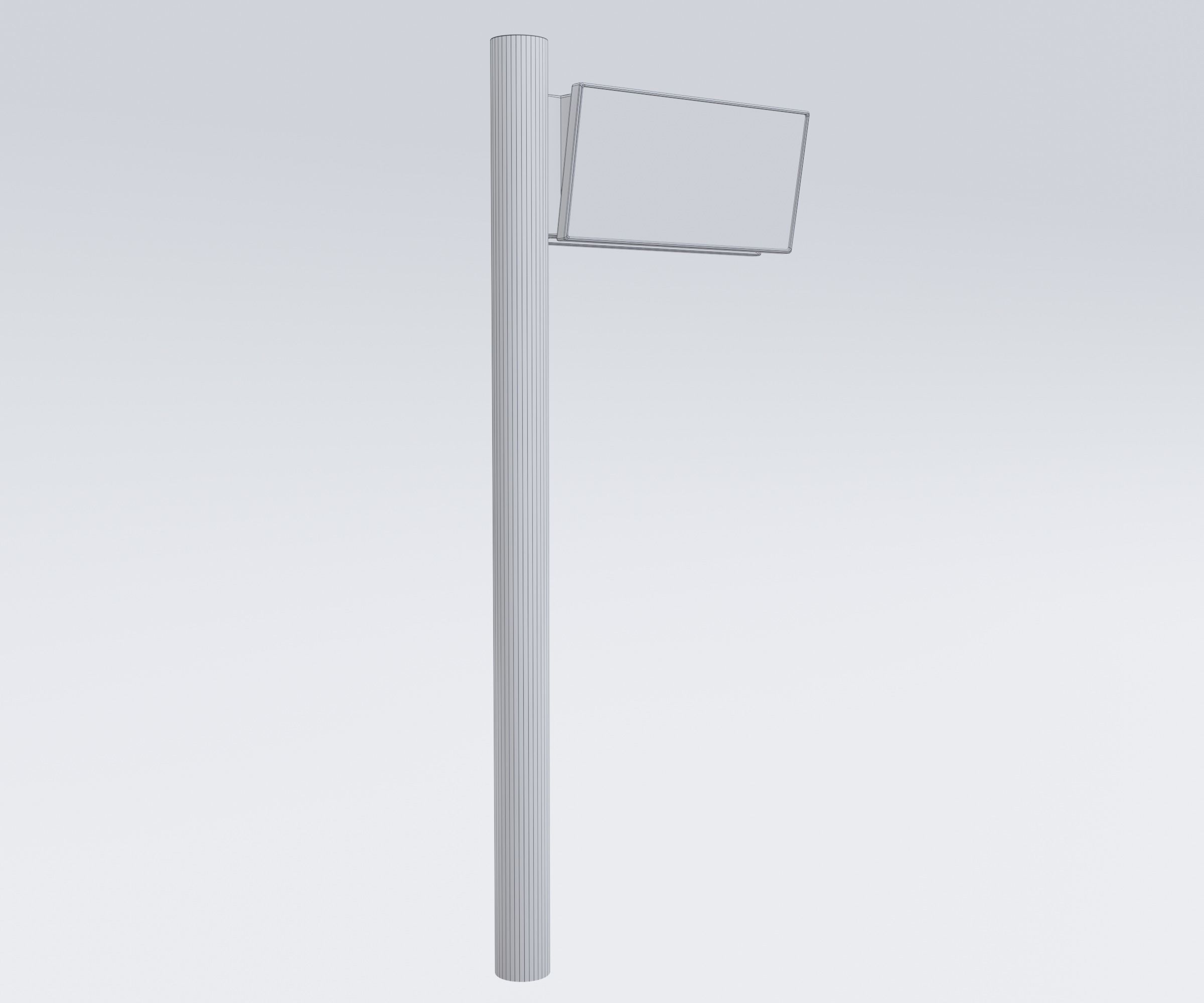German Berlin Bus Stop Timetable Pole 3D model | CGTrader