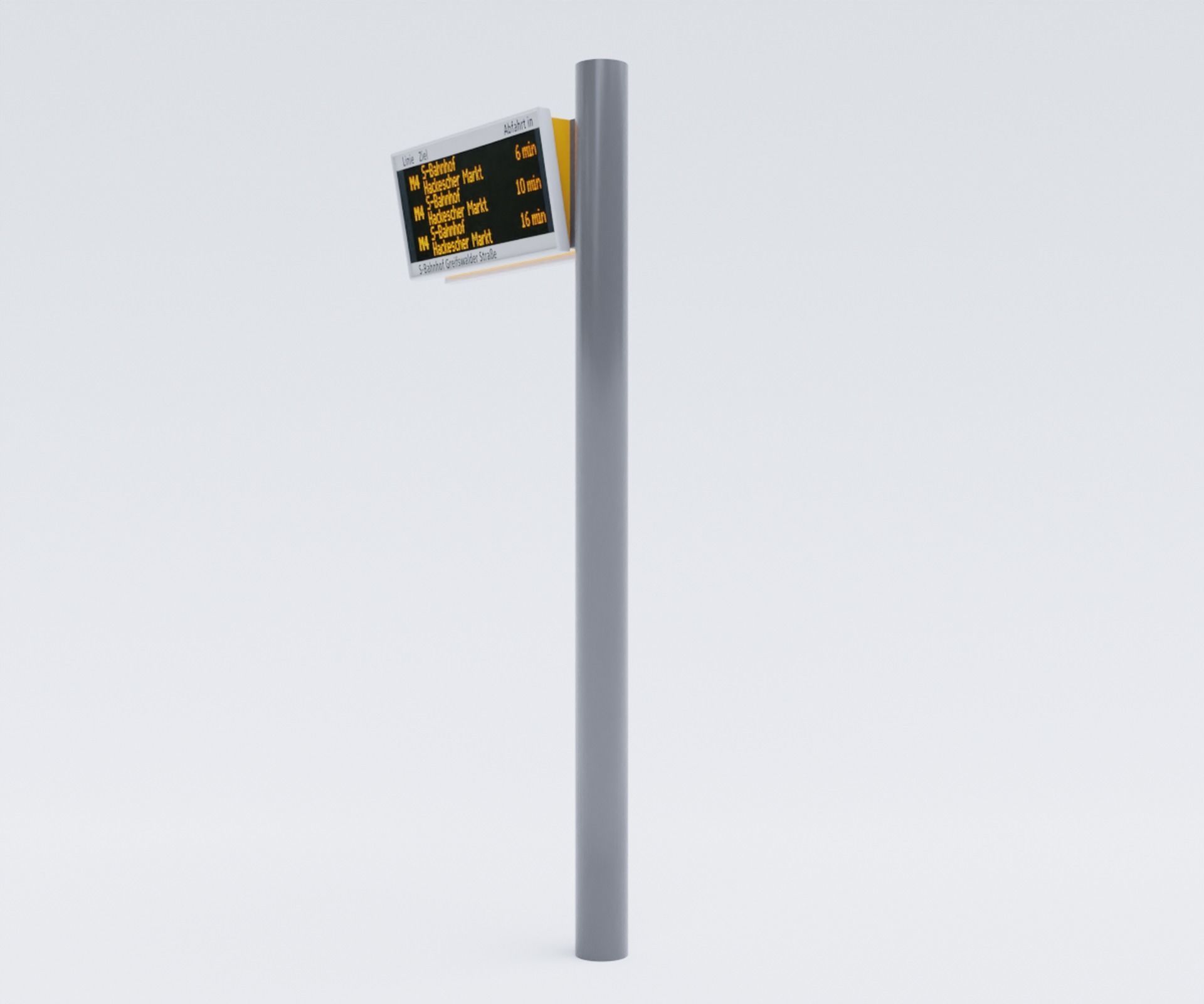 German Berlin Bus Stop Timetable Pole 3D model | CGTrader