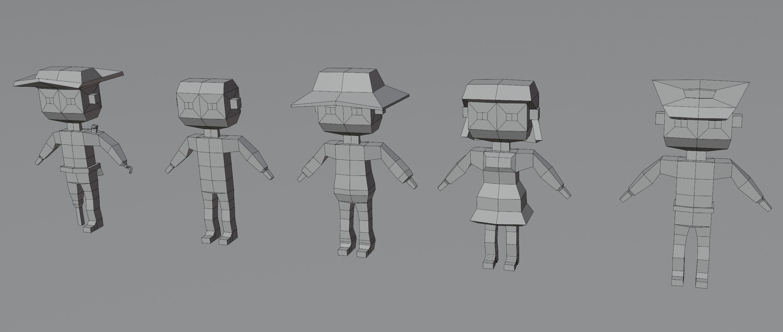 3D model low poly character pack VR / AR / low-poly | CGTrader