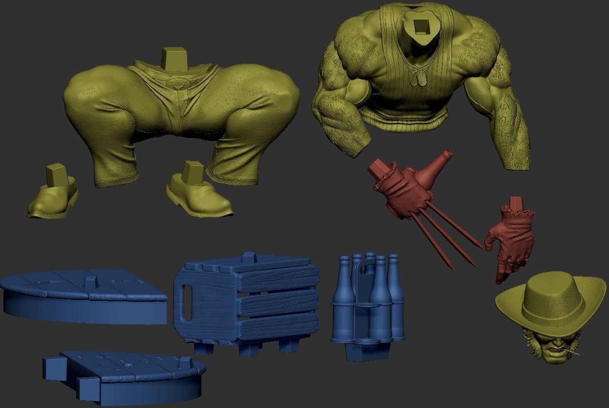 Wolverine drinking 3D model 3D printable | CGTrader