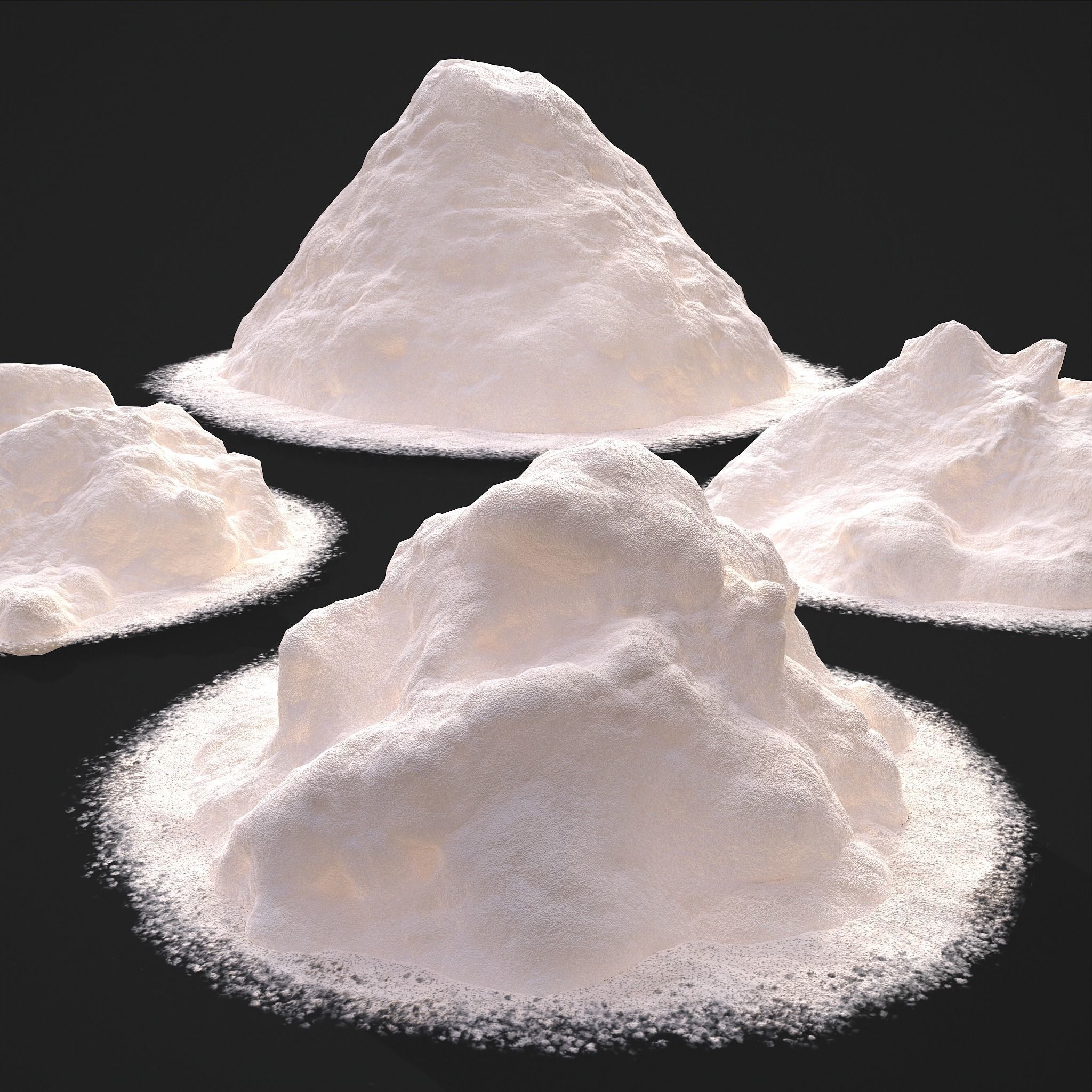 3D model Flour Piles VR / AR / low-poly | CGTrader